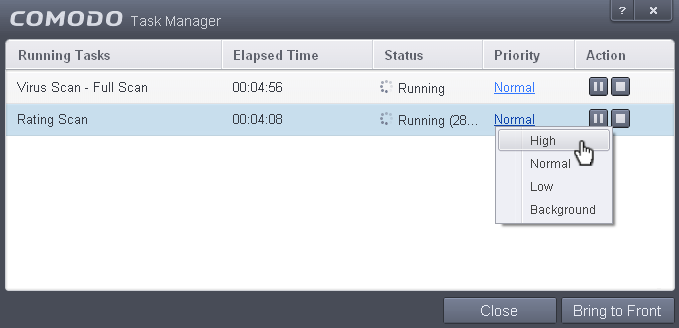Manage CIS Tasks, Database Management, Task List Software | Internet Security v6.2